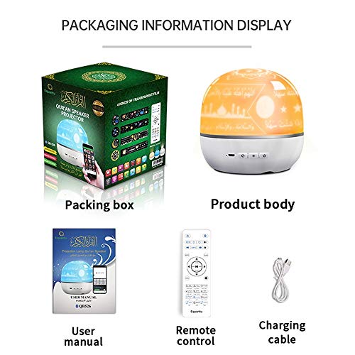 Swthlge Quran Speaker with Colorful Changeable Light APP Control, Bluetooth Quran Lamp with Quran Recitation Translation Loudspeaker Hajj Gift