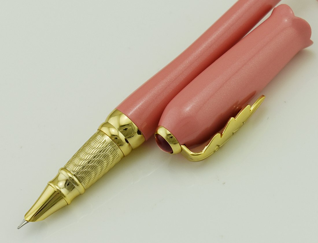Picasso Greek Irene Fountain Pen Extra Fine Nib Pink Color Bud Cap Leaf Clip Uniqu Style Gift Box Set