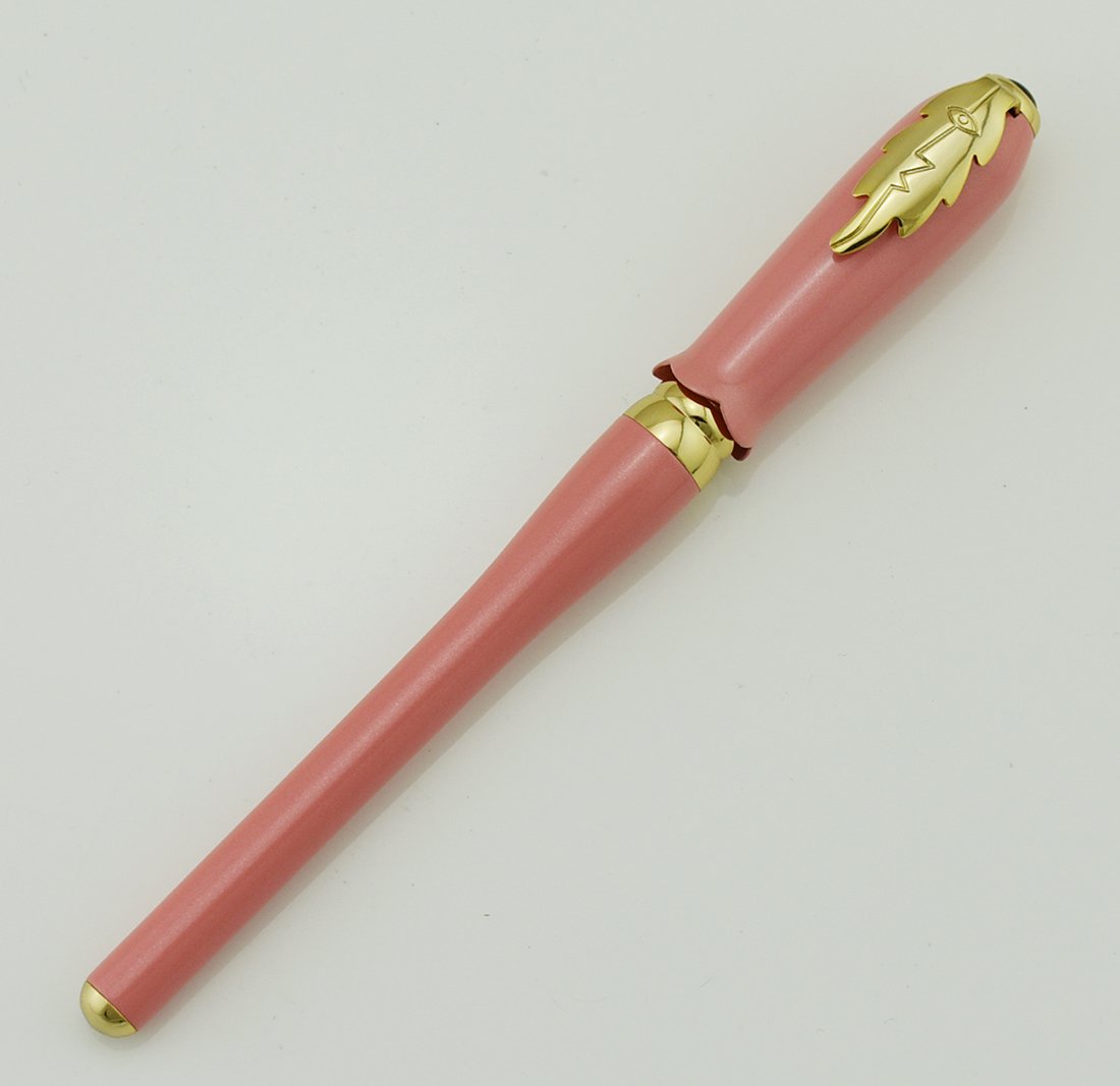 Picasso Greek Irene Fountain Pen Extra Fine Nib Pink Color Bud Cap Leaf Clip Uniqu Style Gift Box Set