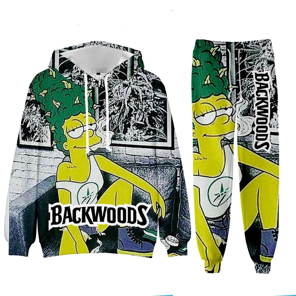 FEIRUIJI Backwoods Hoodie and Sweatpants Set Hoodie 2 Pcs Tracksuits Set Suit Fashion Casual Sweatshirts Suit for Men Women