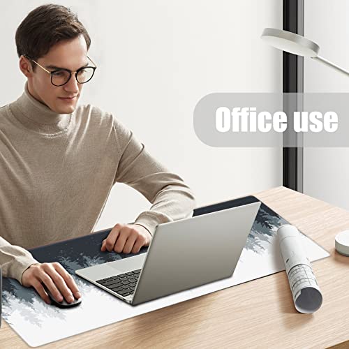 Galdas Gaming Mouse Pad Forest Background Pattern XXL XL Large Mouse Pad Mat Long Extended Mousepad Desk Pad Non-Slip Rubber Mice Pads Stitched Edges Thin Pad (31.5x11.8x0.12 Inch)-Tree