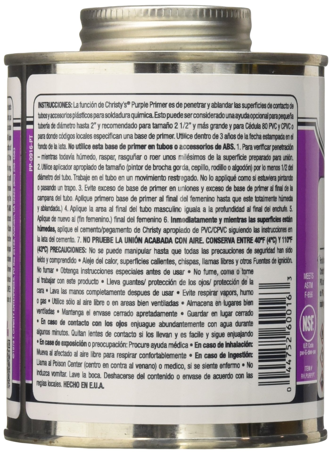 Christy's Primer,Purple,16 oz., RH.PURP.PT