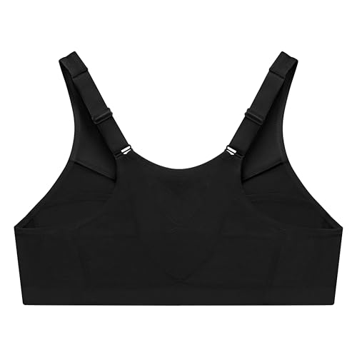 Glamorise Full Figure Plus Size MagicLift Front-Closure Posture Back Bra Wirefree #1265 Black 40K