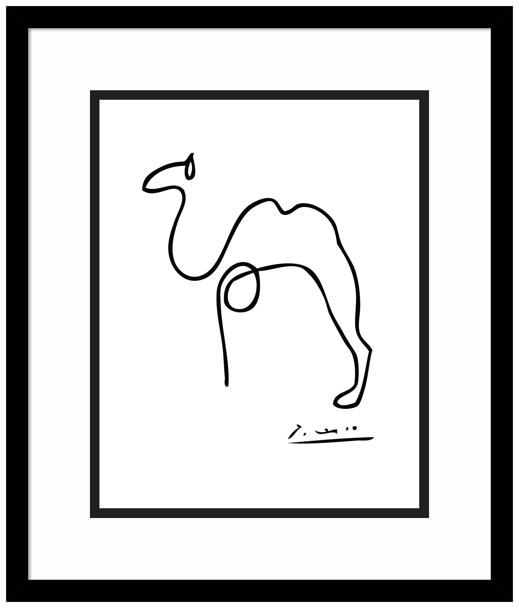 Amanti Art Framed Wall Art Print 20x17 The Camel by Pablo Picasso, Animals Wall Art, Museum Masters Classics Decor, Small Poster Painting Artwork for Living Room, Bedroom, Bathroom, Kitchen, Office