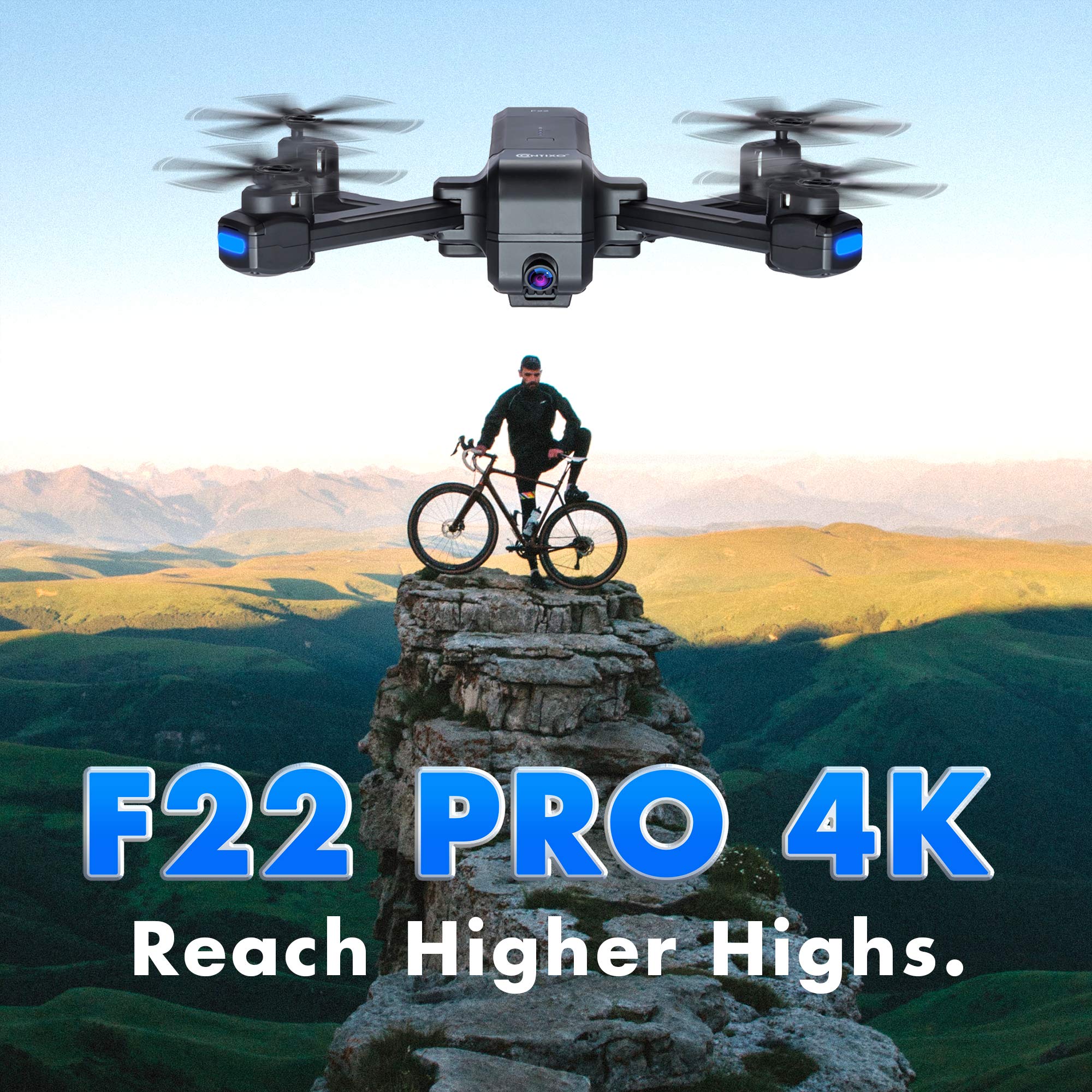 Contixo F22 FPV Drone with Camera for Adults, Kids, Beginners - 2.4G RC Quadcopter with 4K FHD Camera - Gesture Control, Custom Flight Path, WiFi, GPS Auto Hover Return Home, Follow Me, Carrying Case
