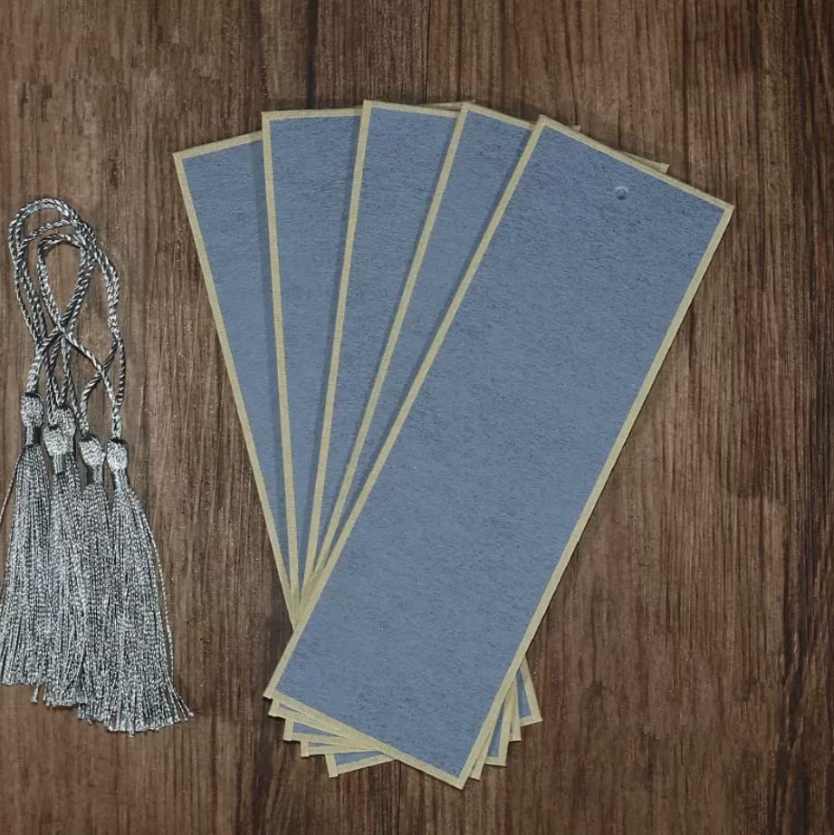 SQ058 Hmayart Chinese Traditional Style DIY Xuan Paper Shikishi Blank Bookmarks with Colorful Tassels for Sumi-e and Ink Artworks 10 Sheets