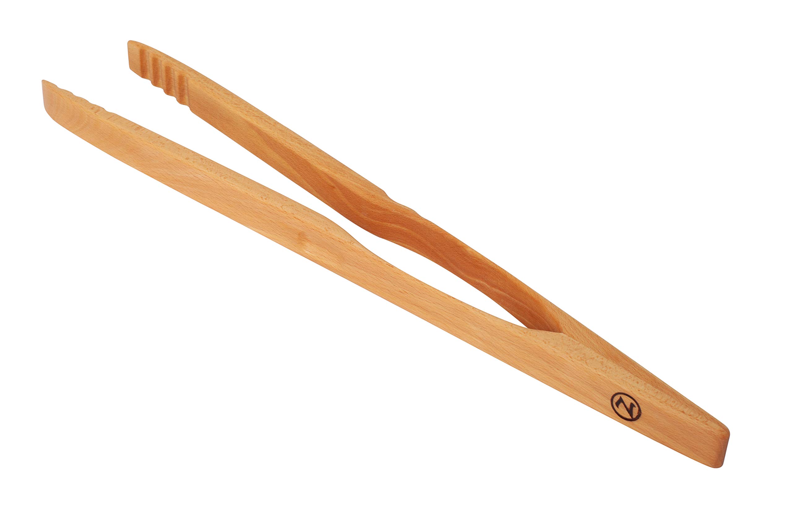 Redecker Oiled Beechwood Grill Tongs, 100% Handmade BBQ Tongs with Ergonomic Grip, Heat-safe, 18-inches, Made in Germany