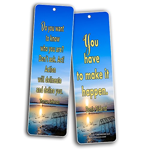 Creanoso Inspirational and Motivational Sayings Book Reading Bookmarks (30-Pack) β Essential Inspiring Reading Collection Pack for Men, Women, Adults, Book Lovers, Bookworms