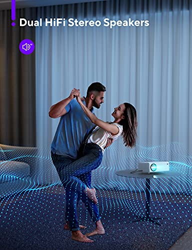 Native 1080P WiFi Projector, AKIYO 300'' Max iOS & Android Wireless Connection Phone Projector, Portable Video Home Outdoor Movie Projector, Support HDMI, TV Stick, USB, PS5, Carrying Case Included