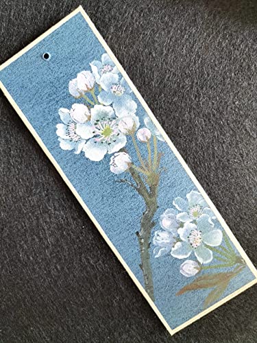 SQ058 Hmayart Chinese Traditional Style DIY Xuan Paper Shikishi Blank Bookmarks with Colorful Tassels for Sumi-e and Ink Artworks 10 Sheets