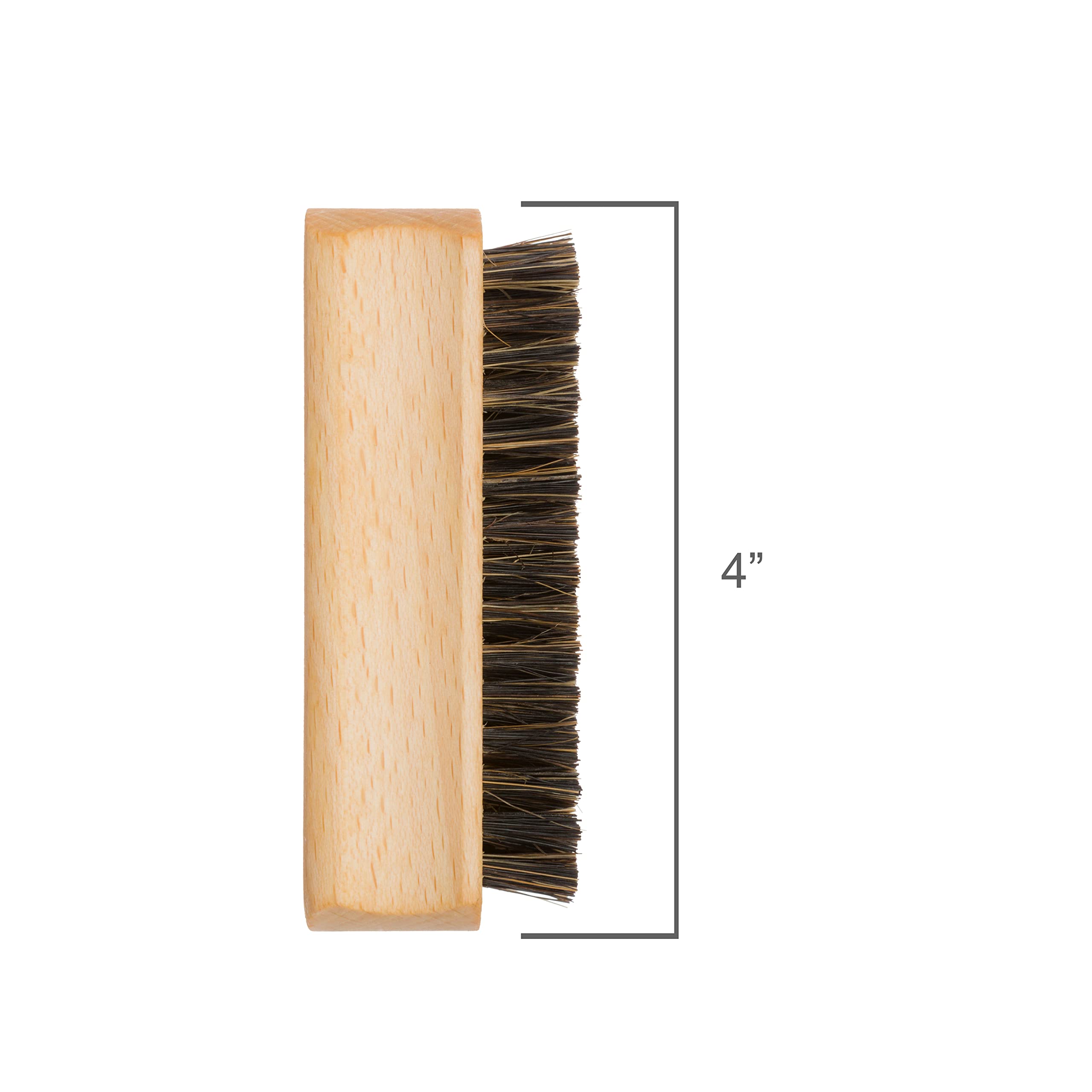 Redecker Wild Boar Bristle Nubuck Leather Shoe Brush, Oiled Beechwood Handle, 3-3/4-Inches Long, Made in Germany