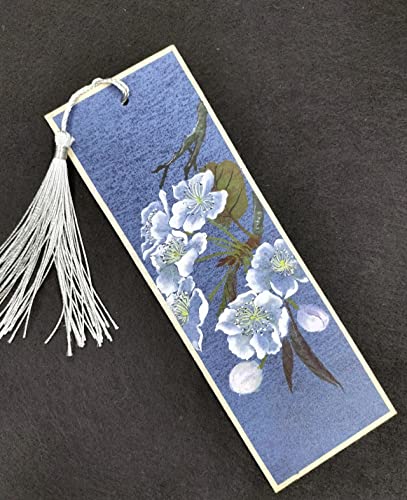 SQ058 Hmayart Chinese Traditional Style DIY Xuan Paper Shikishi Blank Bookmarks with Colorful Tassels for Sumi-e and Ink Artworks 10 Sheets