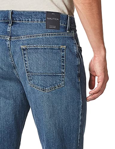 Nautica mens 5 Pocket Relaxed Fit Stretch Jeans, Gulf Stream Wash, 36W x 34L US
