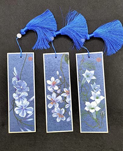 SQ058 Hmayart Chinese Traditional Style DIY Xuan Paper Shikishi Blank Bookmarks with Colorful Tassels for Sumi-e and Ink Artworks 10 Sheets