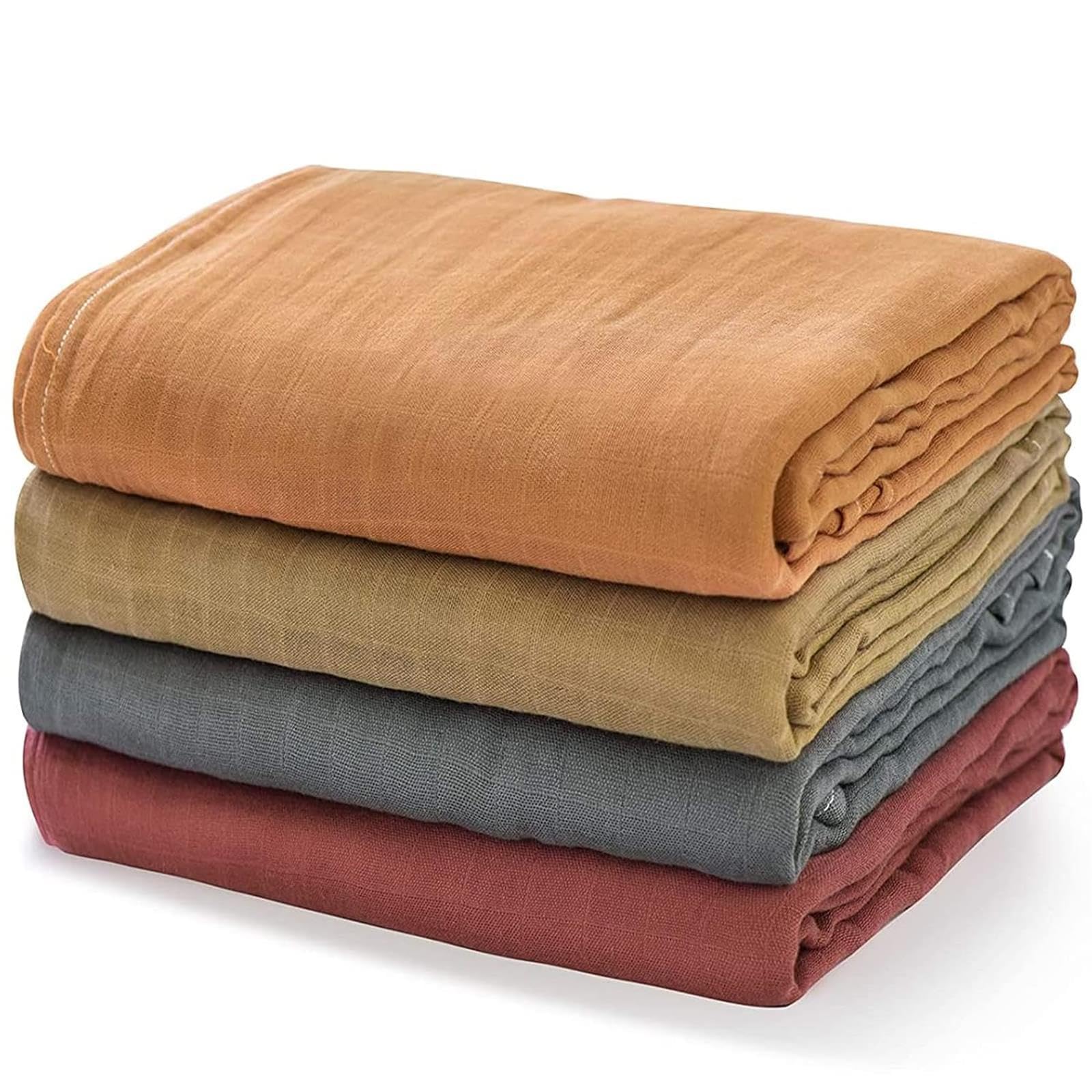 Momcozy Muslin Swaddle Blankets, Soft Silky Baby Blankets for Baby Boys & Girls, 4-Pack Breathable and Skin-Friendly Baby Swaddle, Baby Blankets Unisex, 47 x 47 inches