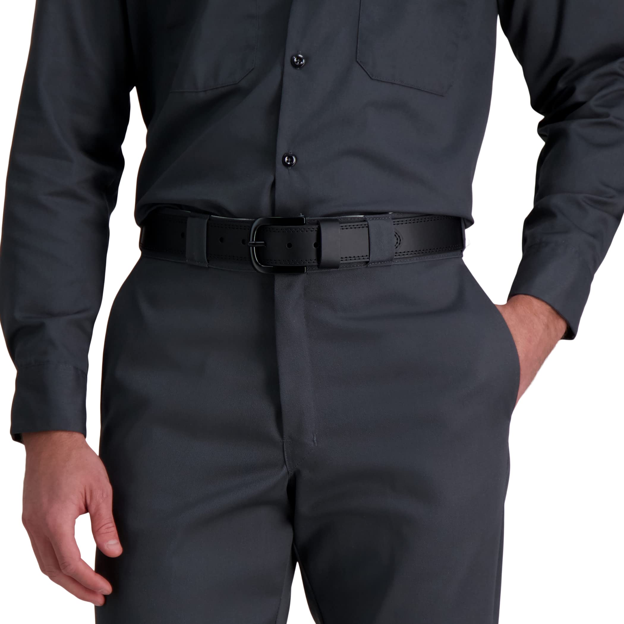 Dickies Men's 100% Leather Jeans Belt with Reinforced Double-Stitched Edge and Prong Buckle