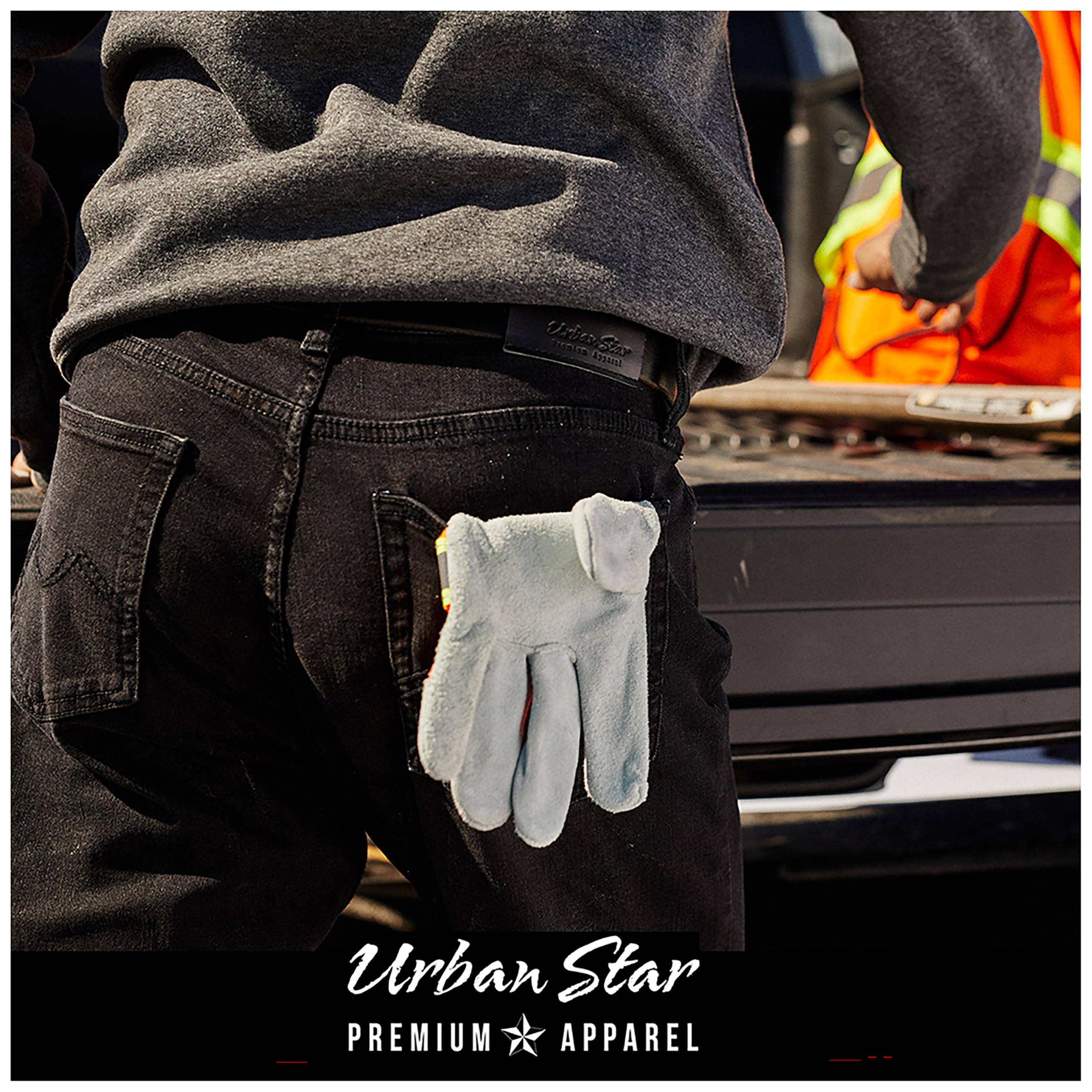 Urban Star Mens Jeans Relaxed Fit β Straight Leg Stretch Jeans for Men β Ultimate Comfort Superflex Pants Black 32W x 30L