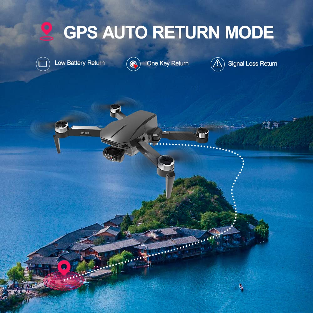 Drone with Camera 4K for Aldults,3-Axis Gimbal EIS Anti-shake,GPS Auto Return,Brushless Motor,2 Batteries About 60 Min Flight Time,5GHz FPV Transmission,Follow Me Mode Black