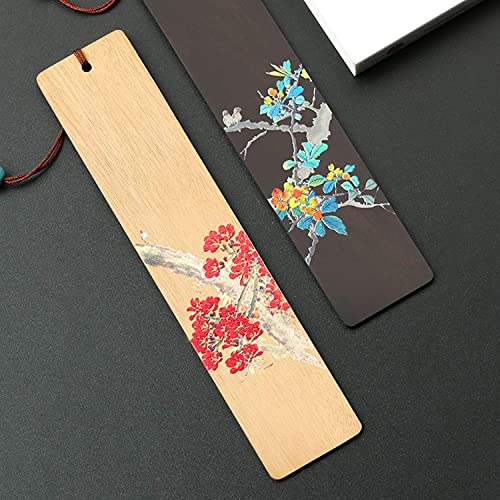 RIOMAN Bookmarks Metal Bookmark Bookmark Sprout Bookmarks Bookmark Handmade Wooden Bookmark,Classic Painted Bookmark Set,, is A Unique Gift for Teachers, Students (Color : B)