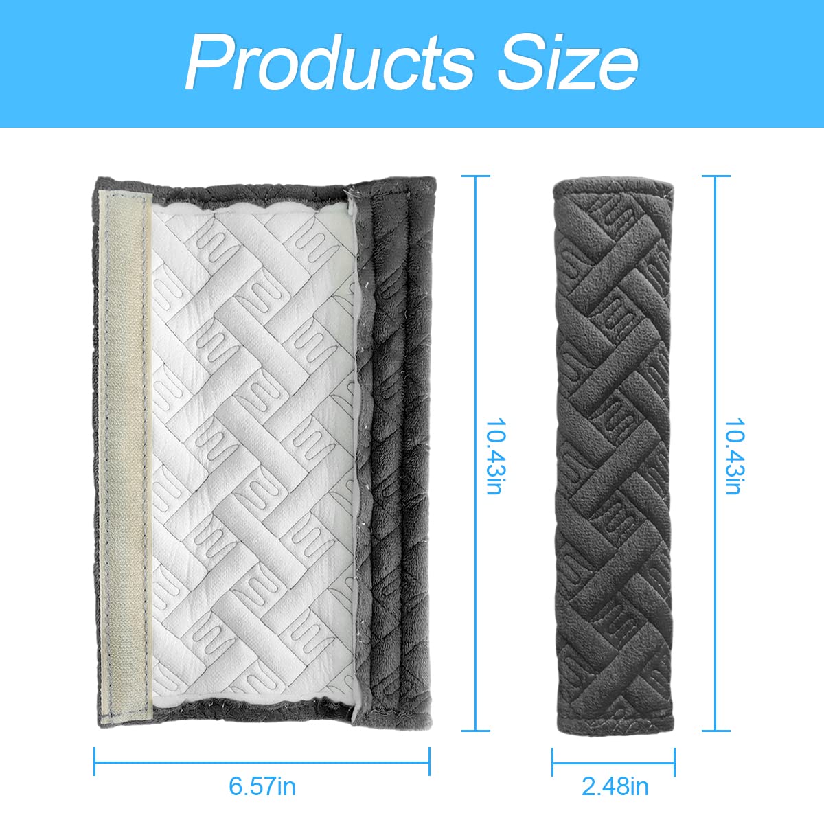 2 Pack Car Seat Belt Pads Cover, Universal Comfort Seatbelt Pad, Seat Belt Shoulder Strap Covers Harness Pad to Protect Neck and Shoulder from The Seat Belt Rubbing, Car Interior Accessories (Black)