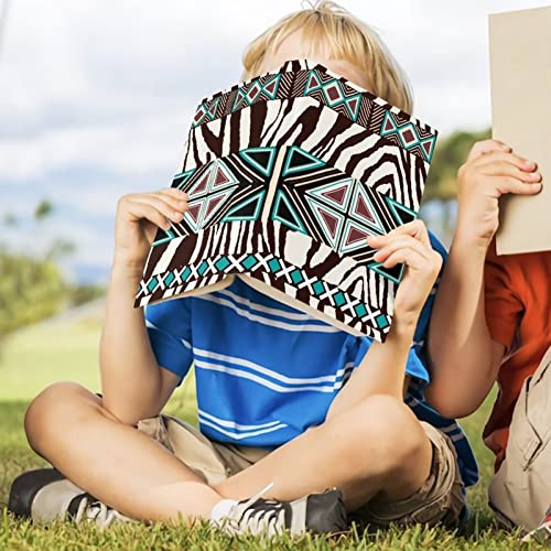Tongluoye Aztec Geometry Brown Spirals Book Protector Pouch for Girls Boys Classic Book Dust Jacket Covers with Anti-scratch Design Durable Stretchable Book Box Suitable for Most Books Nice Gifts