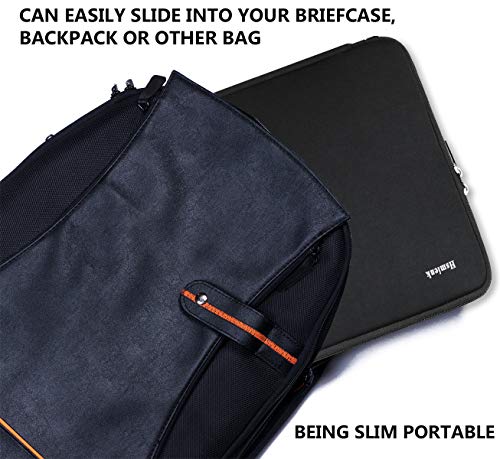 Laptop Sleeve 15.6 Inch, Hsmienk Durable Shockproof Protective Cover Flip Case Briefcase Carrying Computer Bag Case Compatible with 15.6 Inch HP, ASUS, Lenovo, Acer, Notebook, Computer, Black