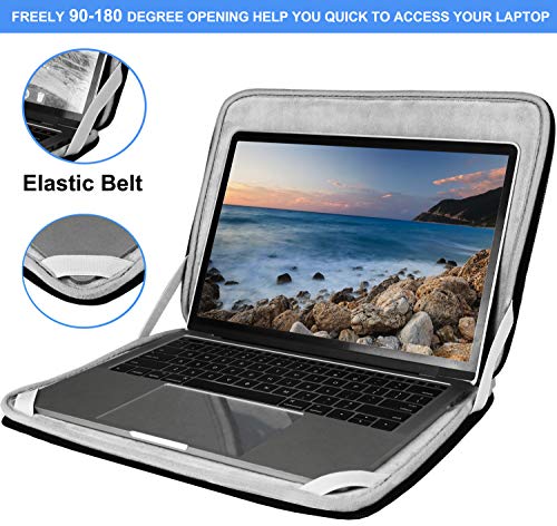 Laptop Sleeve 15.6 Inch, Hsmienk Durable Shockproof Protective Cover Flip Case Briefcase Carrying Computer Bag Case Compatible with 15.6 Inch HP, ASUS, Lenovo, Acer, Notebook, Computer, Black