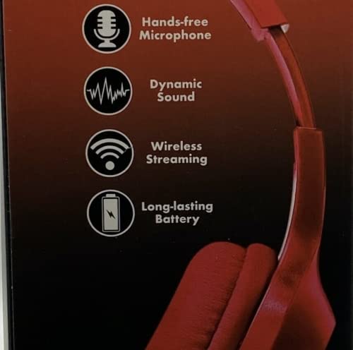 2BOOM 2Boom Prime Wireless Bluetooth Headphones with Built in Microphone (Red)