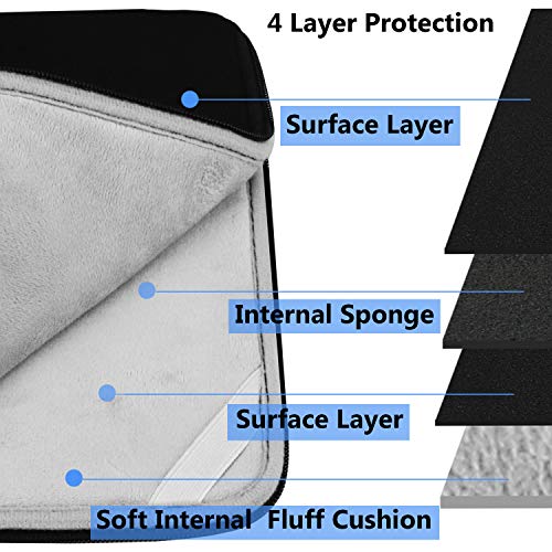 Laptop Sleeve 15.6 Inch, Hsmienk Durable Shockproof Protective Cover Flip Case Briefcase Carrying Computer Bag Case Compatible with 15.6 Inch HP, ASUS, Lenovo, Acer, Notebook, Computer, Black