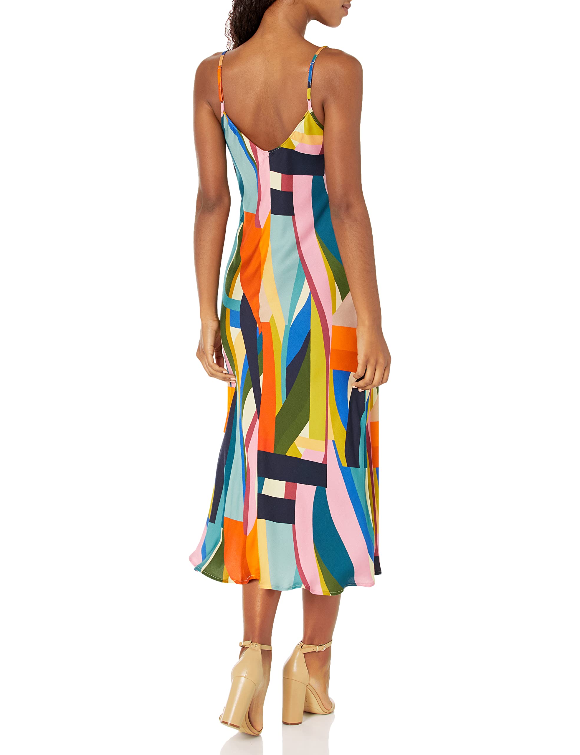VELVET BY GRAHAM & SPENCER Women's Marisol Picasso Print Slip Dress, Multi, XL