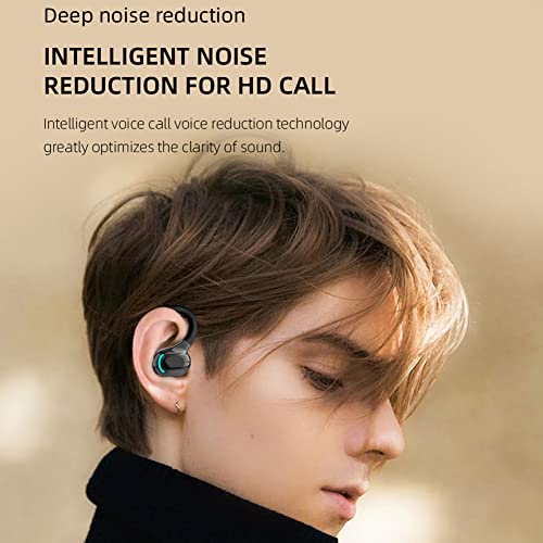 AZURAOKEY Bluetooth Headphones Wireless Earbuds, M-F8 Waterproof Hanging Single Ear Earbuds Bluetooth-Compatible 5.2 Noise Cancelling Sports Wireless Business Headphones Headset