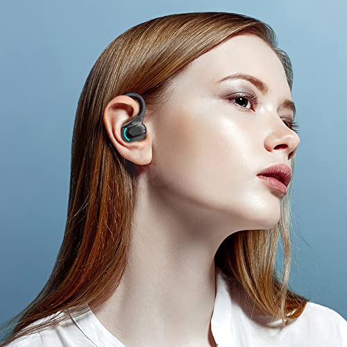 AZURAOKEY Bluetooth Headphones Wireless Earbuds, M-F8 Waterproof Hanging Single Ear Earbuds Bluetooth-Compatible 5.2 Noise Cancelling Sports Wireless Business Headphones Headset
