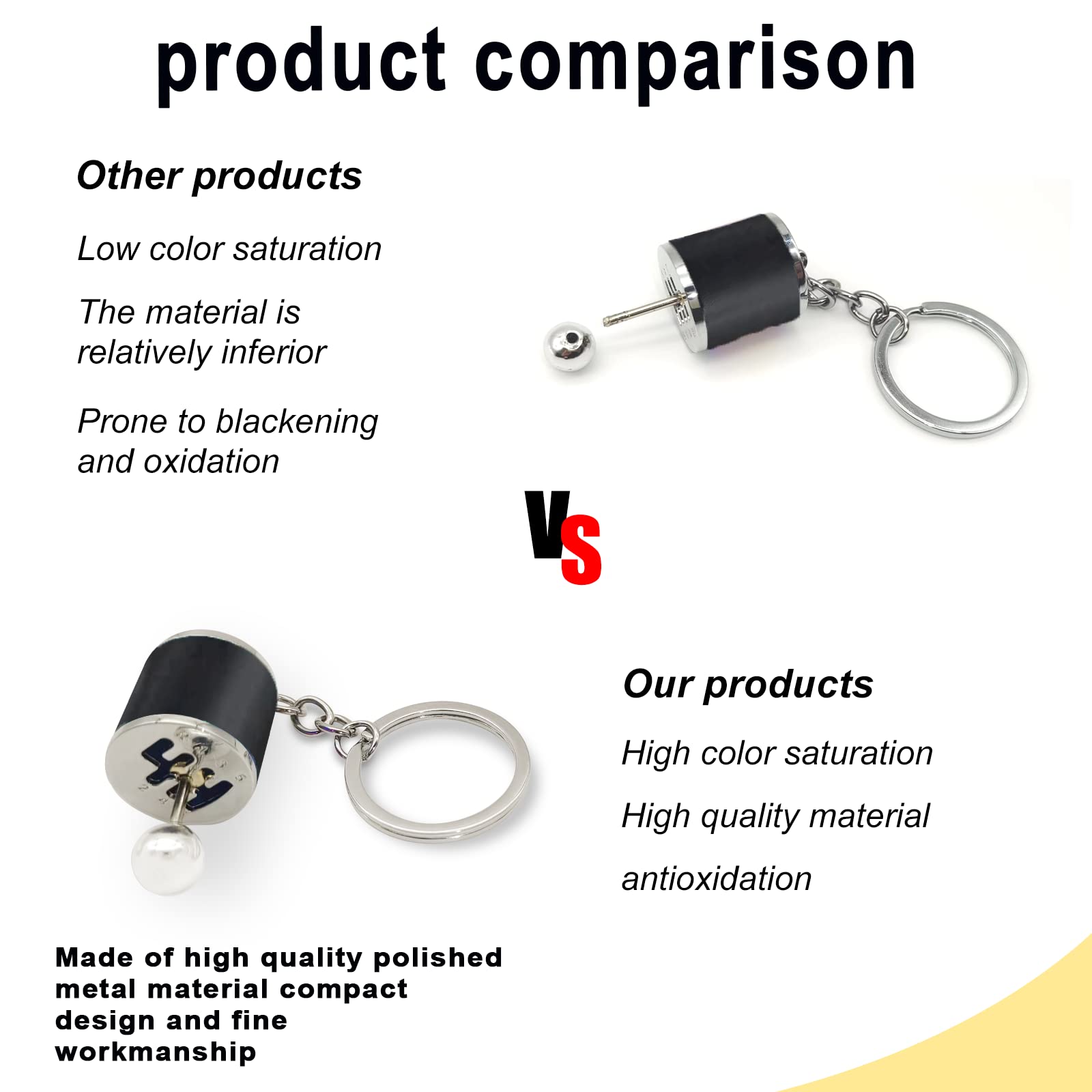 stymart Shifter Gear Keychain, 6 Speed Gear Box Shifter Keychain Key chain Ring, Mini Car Gear Shift Stick Knob Keyring, Car Key Fob Keychain Accessories(Black)