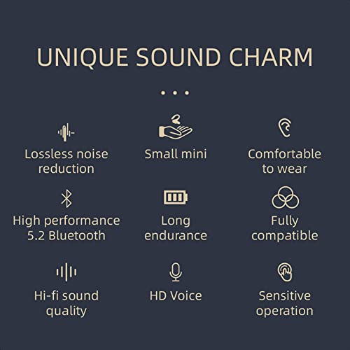 AZURAOKEY Bluetooth Headphones Wireless Earbuds, M-F8 Waterproof Hanging Single Ear Earbuds Bluetooth-Compatible 5.2 Noise Cancelling Sports Wireless Business Headphones Headset