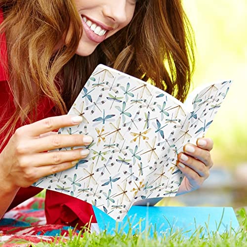YEXIATODO Fashion Dragonfly Paperback Book Cover School Supplies Stationery Notebook for Cover Protector 3 PCS Student Book Cloth Cotton Custom Textbook Cover with Cartoon Cat Pattern