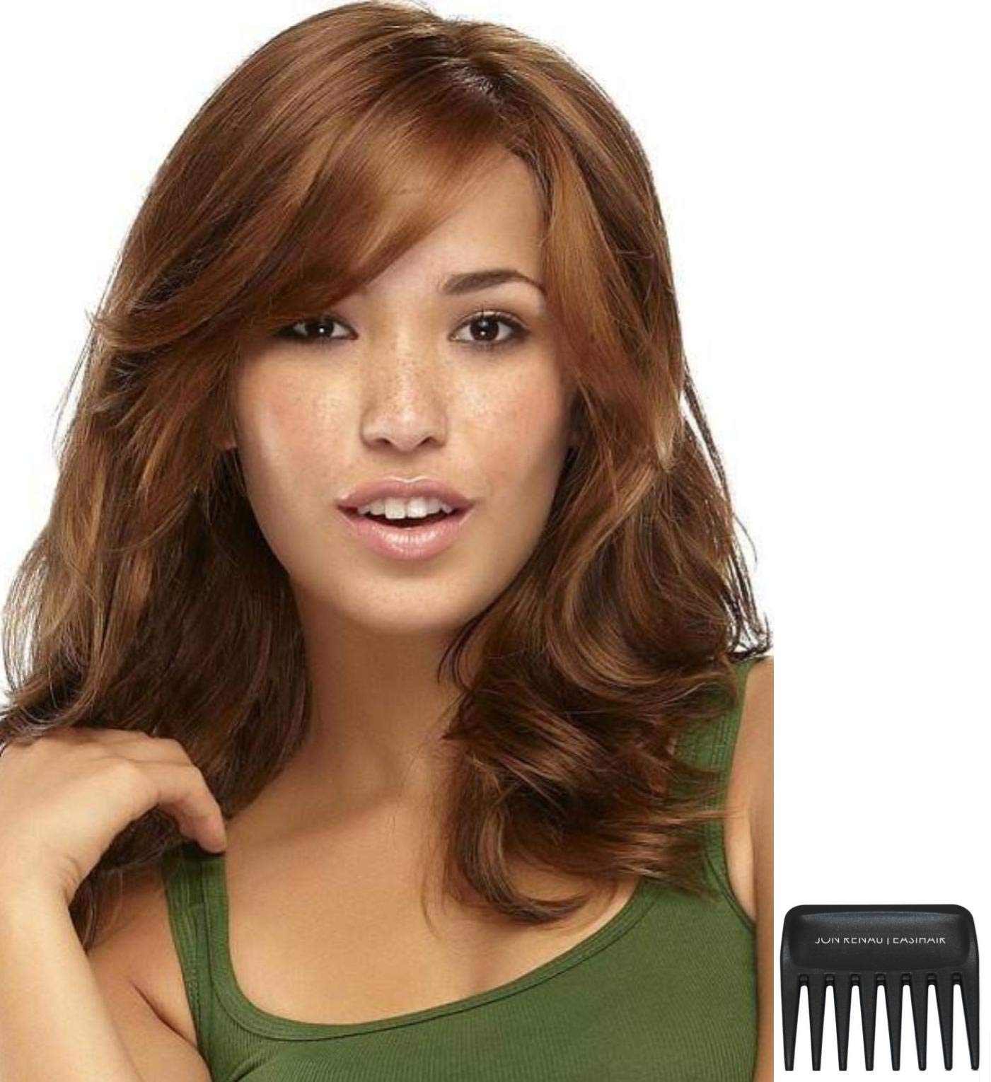 Bundle - 3 Items: Gisele Wig by Jon Renau, Christy's Wigs Q & A Booklet & Wide Tooth Comb - Color: 12FS12