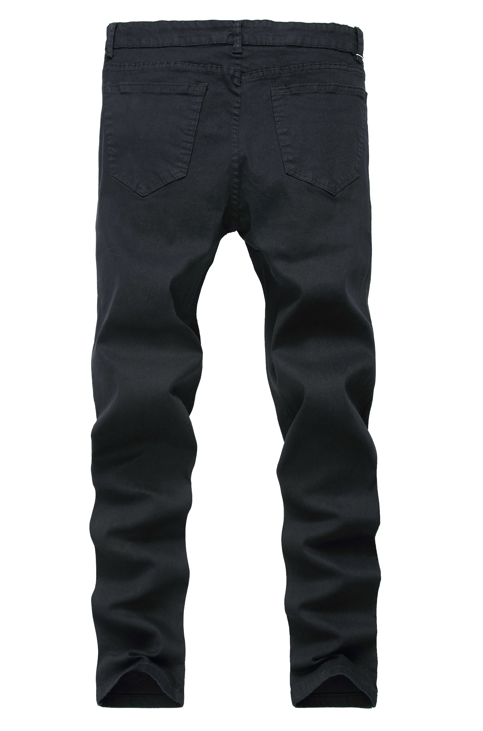 Men's Black Skinny Slim Fit Stretch Straight Leg Fashion Jeans Pants, 31W