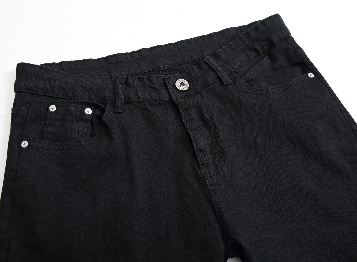 Men's Black Skinny Slim Fit Stretch Straight Leg Fashion Jeans Pants, 31W