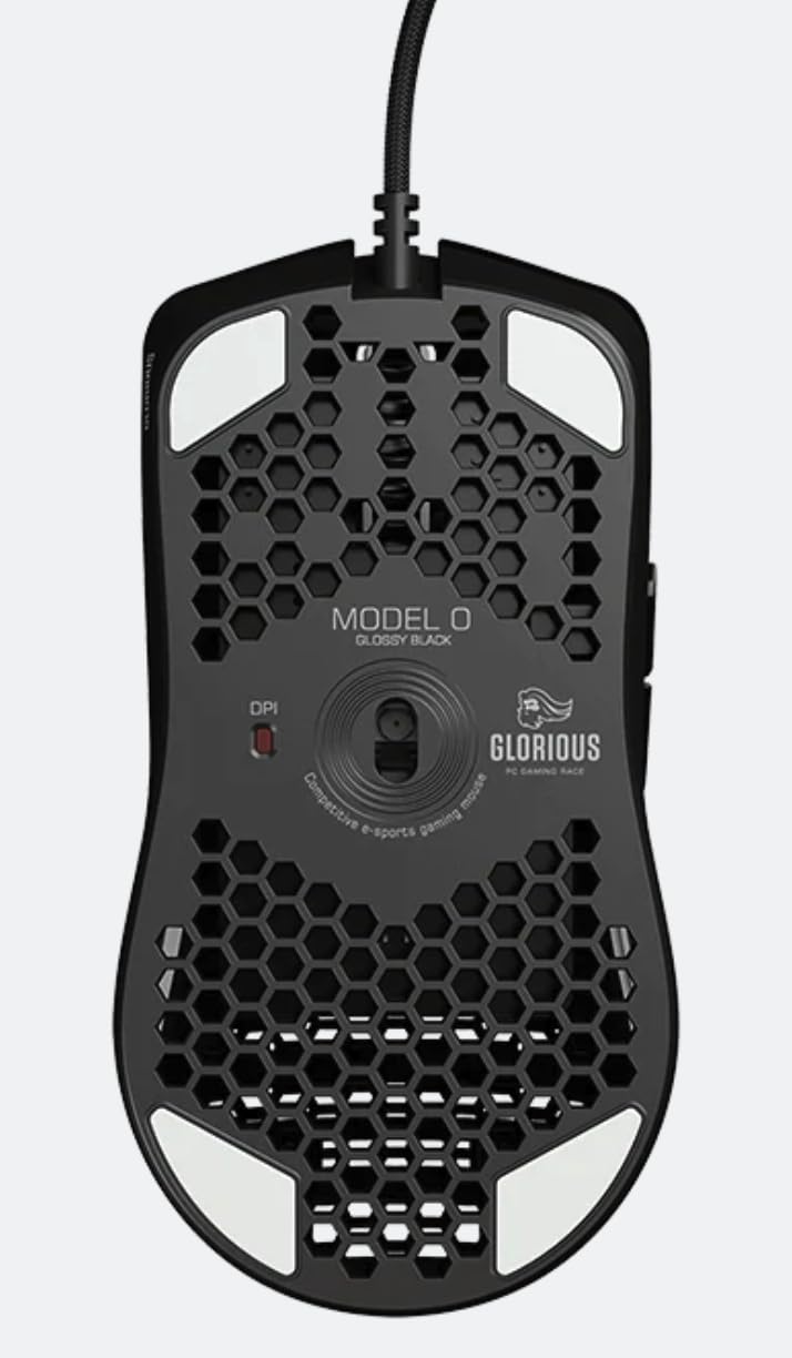 Glorious Model O- (Minus) Compact Wired Gaming Mouse - 58g Superlight Honeycomb Design, RGB, Pixart 3360 Sensor, Ambidextrous, Omron Switches - Glossy Black