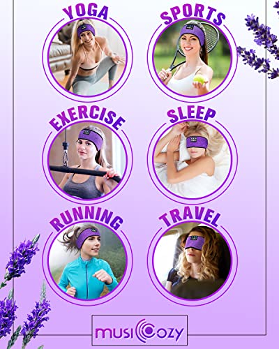 MUSICOZY Sleep Headphones Wireless Bluetooth Headband, Music Sports Sleeping Headband Headphones for Workout, Jogging, Yoga