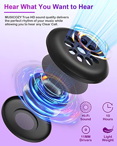 MUSICOZY Sleep Headphones Wireless Bluetooth Headband, Music Sports Sleeping Headband Headphones for Workout, Jogging, Yoga