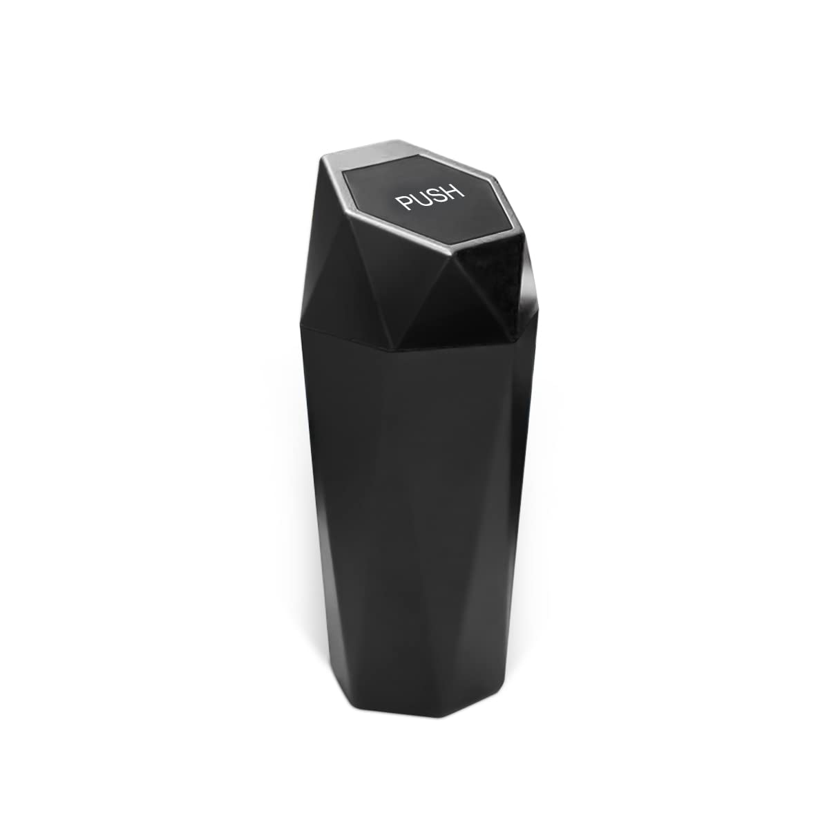 Car Trash Can with Lid, Mini Plastics Portable Auto Garbage Can, Small Leakproof Diamond Design Trash Dustbin, Waterproof Vehicle Rubbish Bins for Automotive Car, Home, Office, Kitchen (Black,1)
