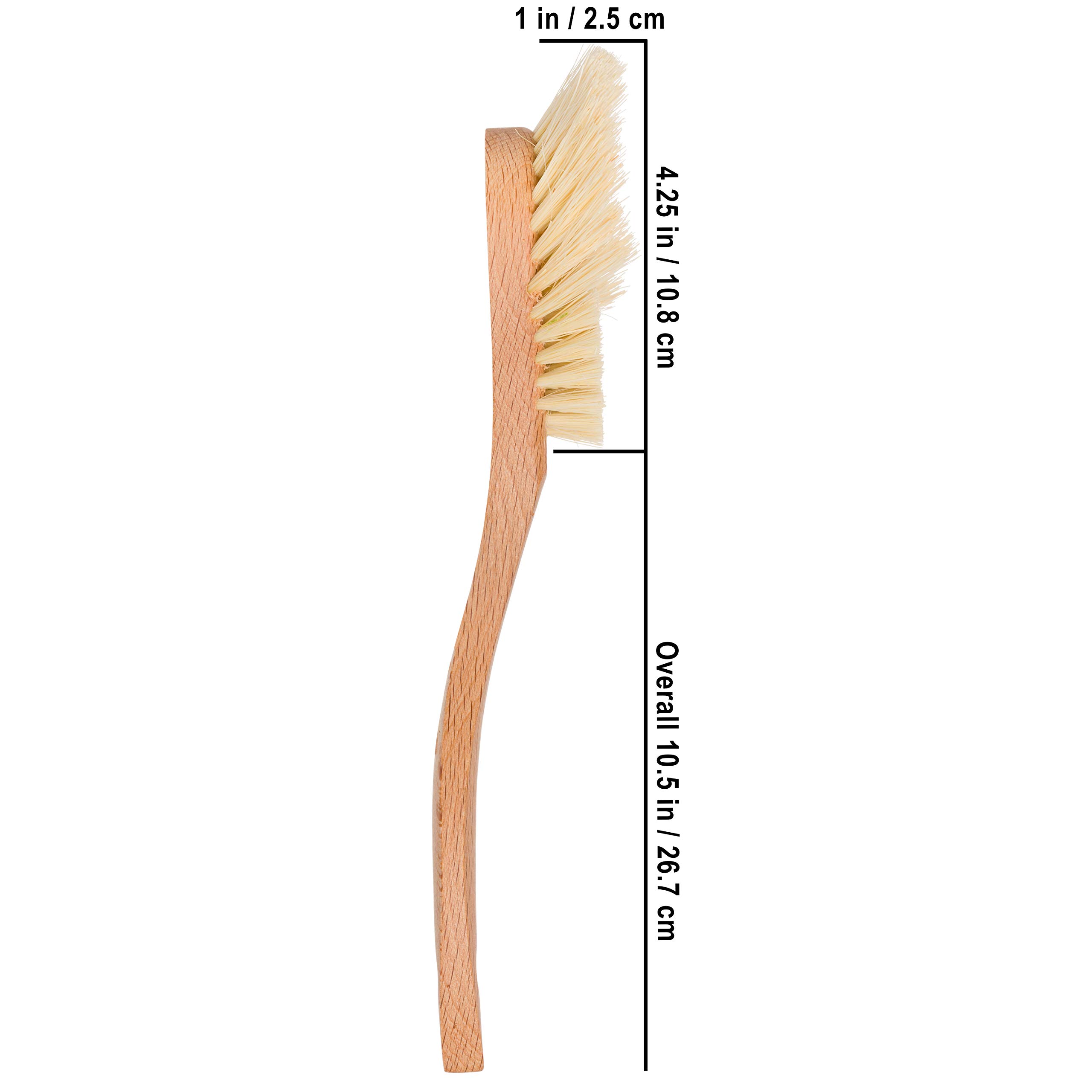 Redecker Tampico Fiber Dish Brush with Extra-Large Brush Head, Oiled Beechwood Handle, 10-3/5-Inches, Made in Germany