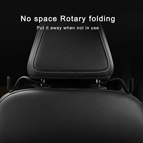 neynavy 2 PCS Car Headrest Hook, Leather Vehicle Back Seat Hanger Auto Seat Hook Hangers Interior Accessories for Purse Coats Umbrellas Grocery Bags Handbag (Black)