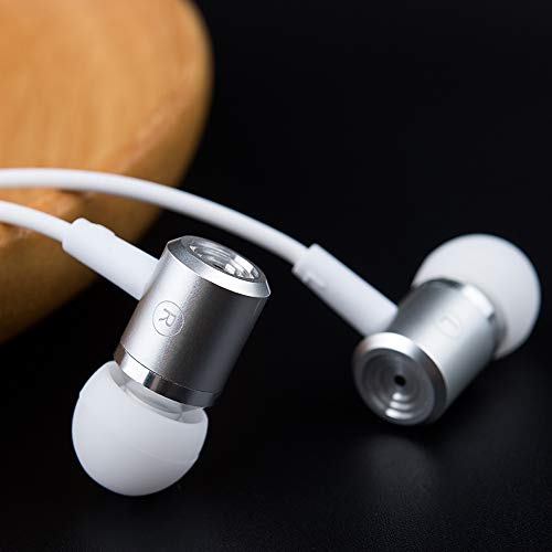 BACKWIN Wired in-Ear Headphones with Mic Volume Control Noise Cancelling Earbuds with Microphone Powerful Bass Earphones 3.5mm Jack for iOS Android Smartphones (Black)