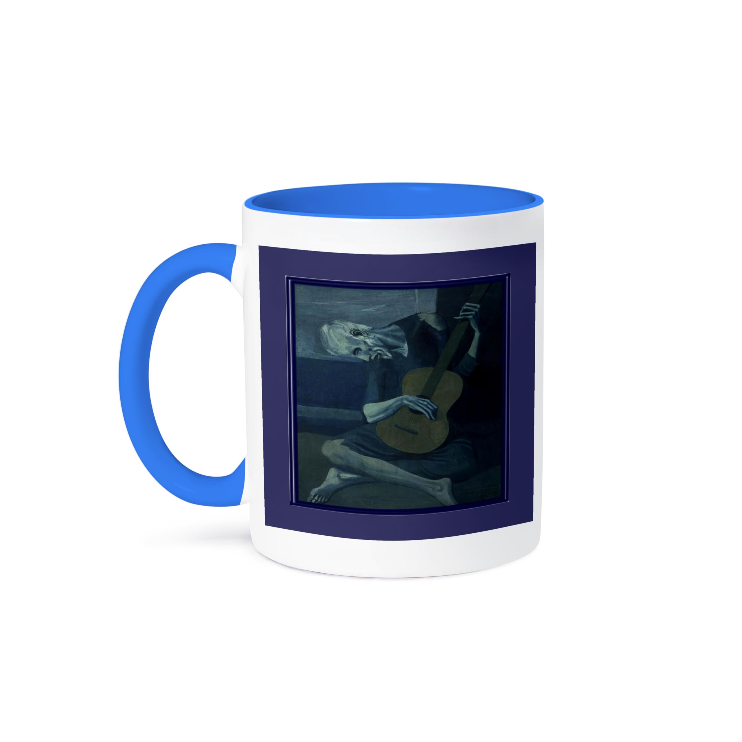 3dRose Picasso Painting Of 1903 The Old Guitarist Ceramic Mug, Blue/White
