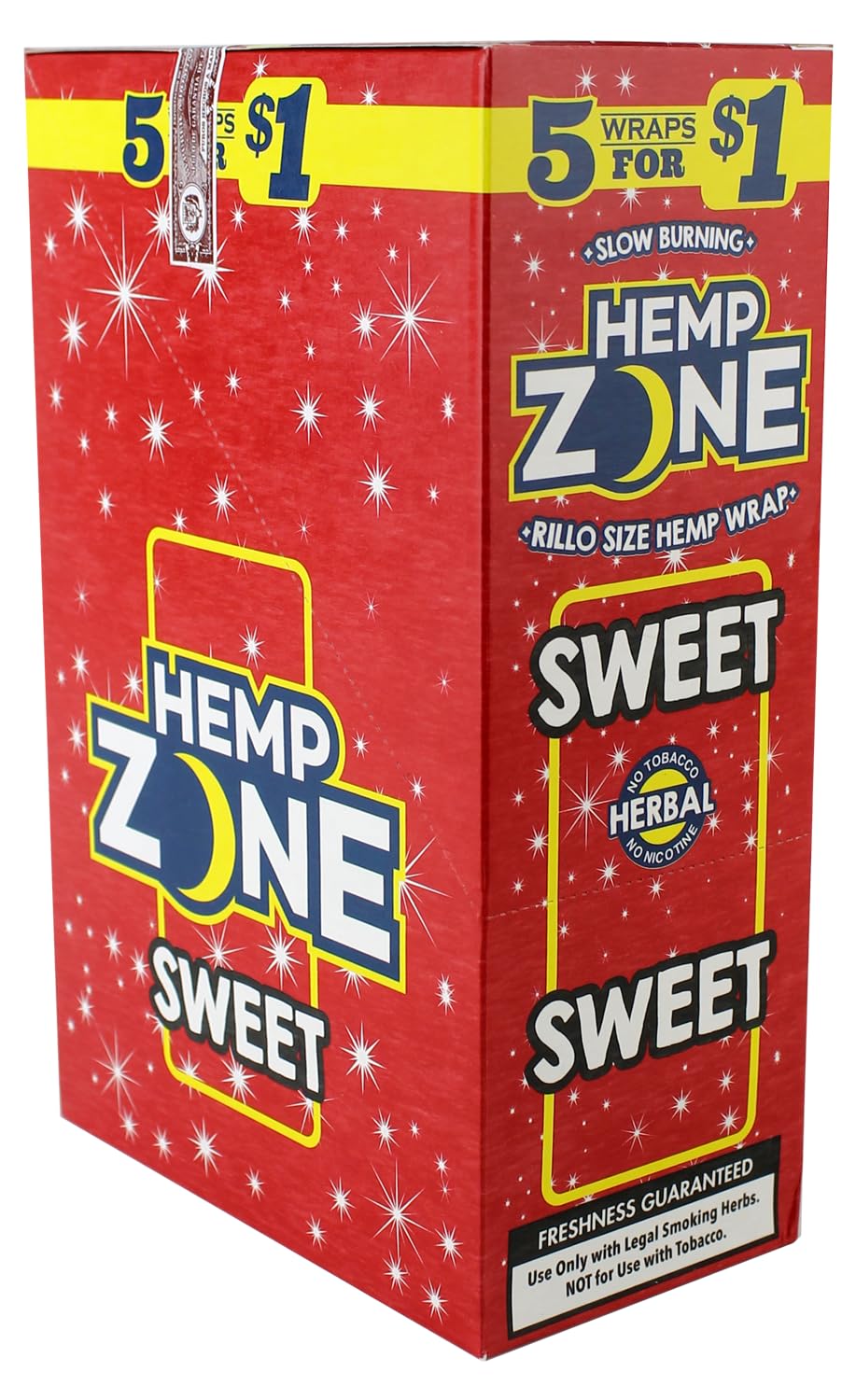 The Zone Premium Sweet Wraps. 75 Total Wraps! 5 Wraps Per Pack.15 Packs! Non-GMO, Nicotine & Tobacco Free, Slow & Smooth Burn.