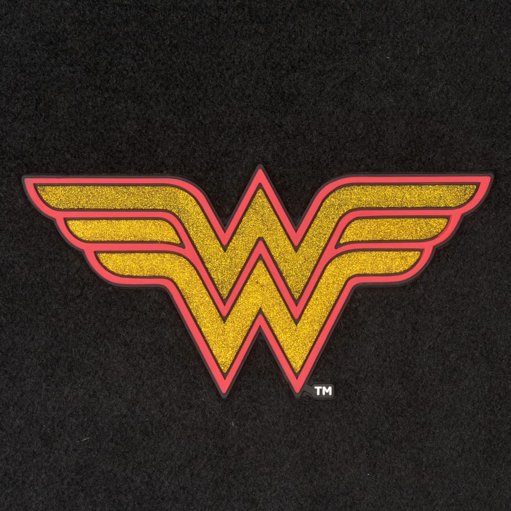 BDK Warner Bros DC Comics Classic Wonder Woman Carpet Floor Mats Car Accessories - 4pc Set Universal Fit for Car Truck Van SUV, Front 26" x 16.5", Rear 14" x 16.5" with No-Slip Grip