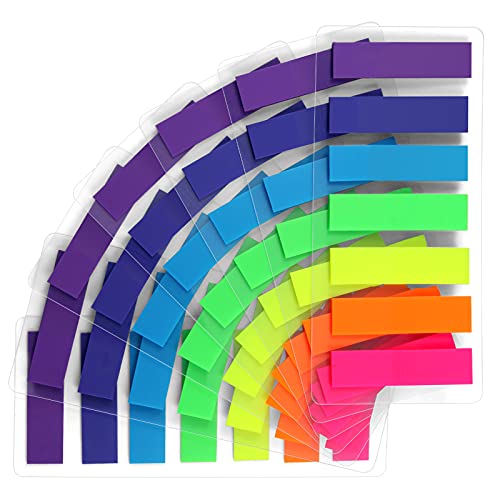 moinkerin 980 Pcs Sticky Notes Flags, 7 Color Index Tabs Index Flag Bright Colors Page Index Stickers Translucent Page Makers for Page Bookmarks