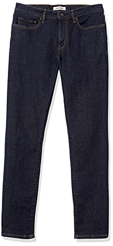 Amazon Essentials Men's Slim-Fit Comfort Stretch Jeans - Dark Blue, 34W x 28L (Previously Goodthreads)
